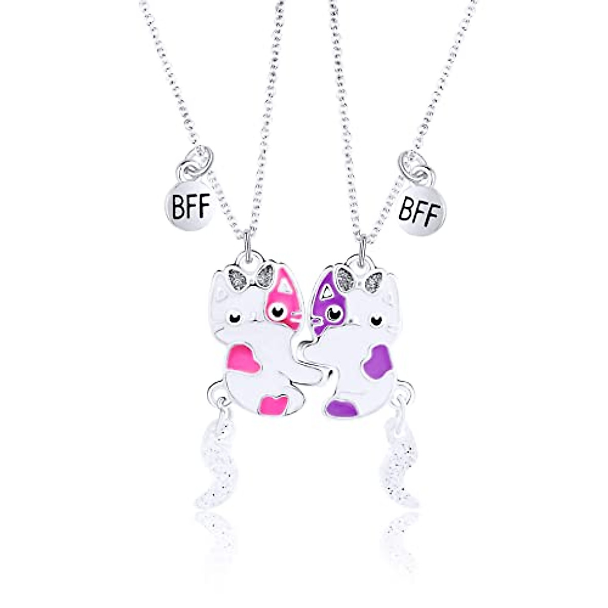 DOYYCA Best Friend Necklace Gifts Magnetic Matching Friendship Necklace for 2 Girls BFF Sister (Cat)