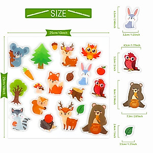 20 PCS Woodlad animals Thick Gel Clings woodland Window Gel Clings Decals Stickers for Kids Toddlers and Adults Home Airplane Classroom Nursery woodland Party Supplies Decorations Removable and