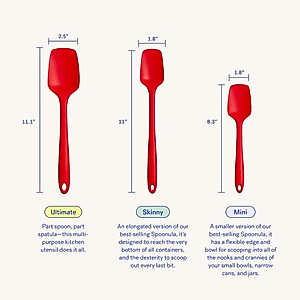 GIR: Get It Right Silicone Spoonula, Skinny-11 IN, Red