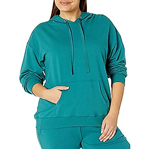 The Drop Women's Remi Loose French Terry Long Sleeve Hoodie Sweatshirt, Pacific Teal, XXS