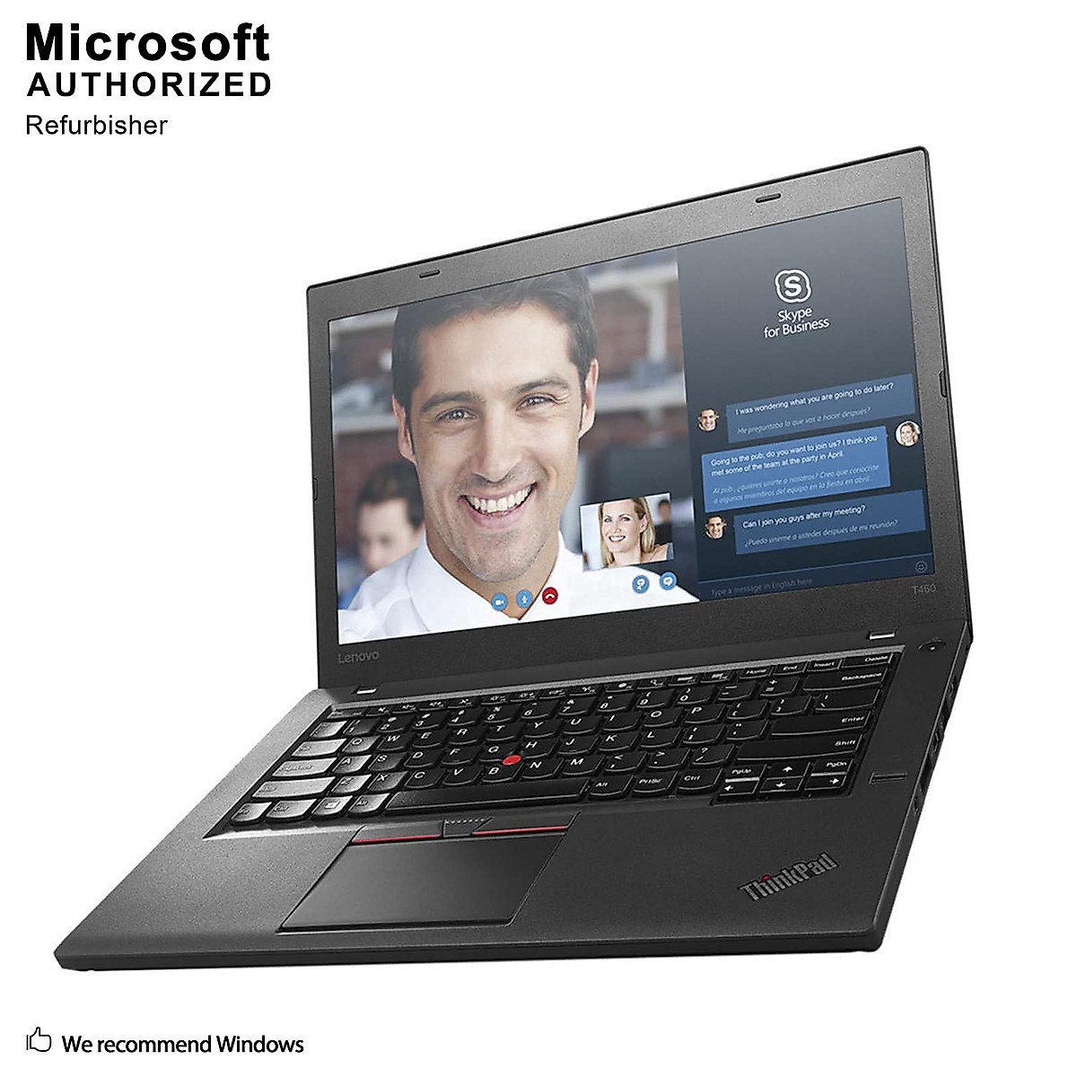 Lenovo ThinkPad T460 14 Inch Business Notebooks, Intel Core i5 6300U up to 3.0GHz, 12G DDR3L, 500G, WiFi, mDP, HDMI, Windows 10 64 Bit-Multi-Language Supports English/Spanish/French(Renewed)