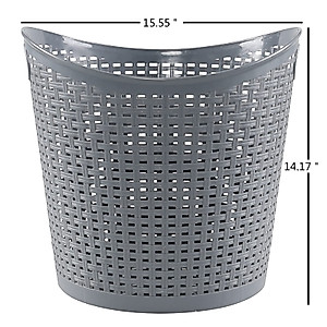 Gainhope 6 Pack 30 L Plastic Large Storage Basket, Laundry Basket with Cutout Handles, Plastic Laundry Hamper, Gray