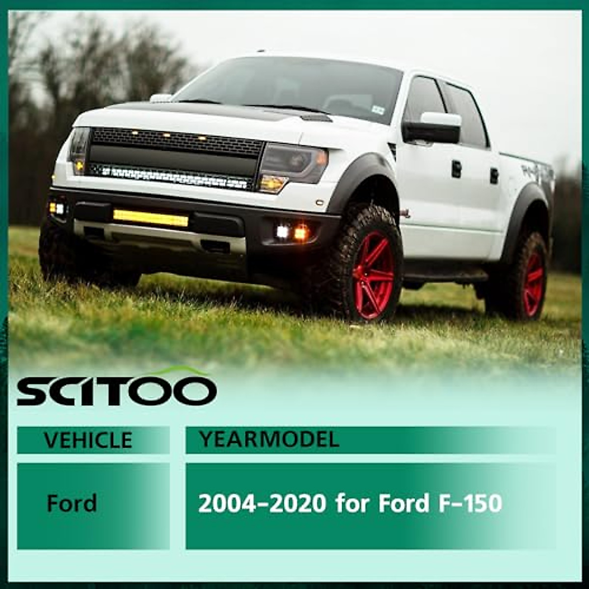 SCITOO 1.5 inch Leveling Lift Block Kits with Extra Long Square Leaf Spring Axle U Bolts 2004-2018 for Ford for F-150 2WD/4WD