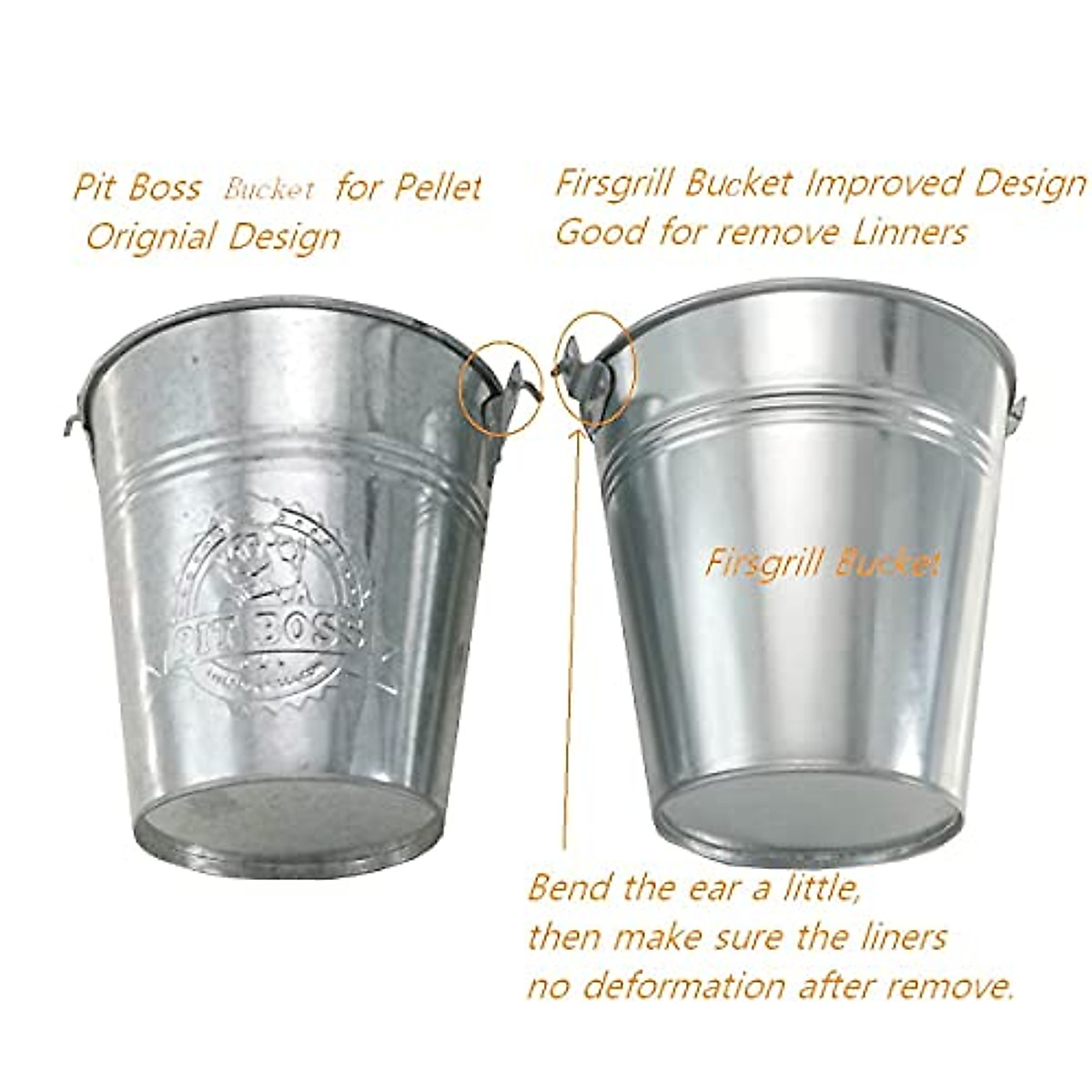 Firsgrill Grease Bucket & 12 pcs 6" High Liners Foil Tray Professional Replacement Wood Pellet Grills Pit Boss 67292, Oklahoma Joe's 9518545P06 Rec Treager Tec & Smoker.