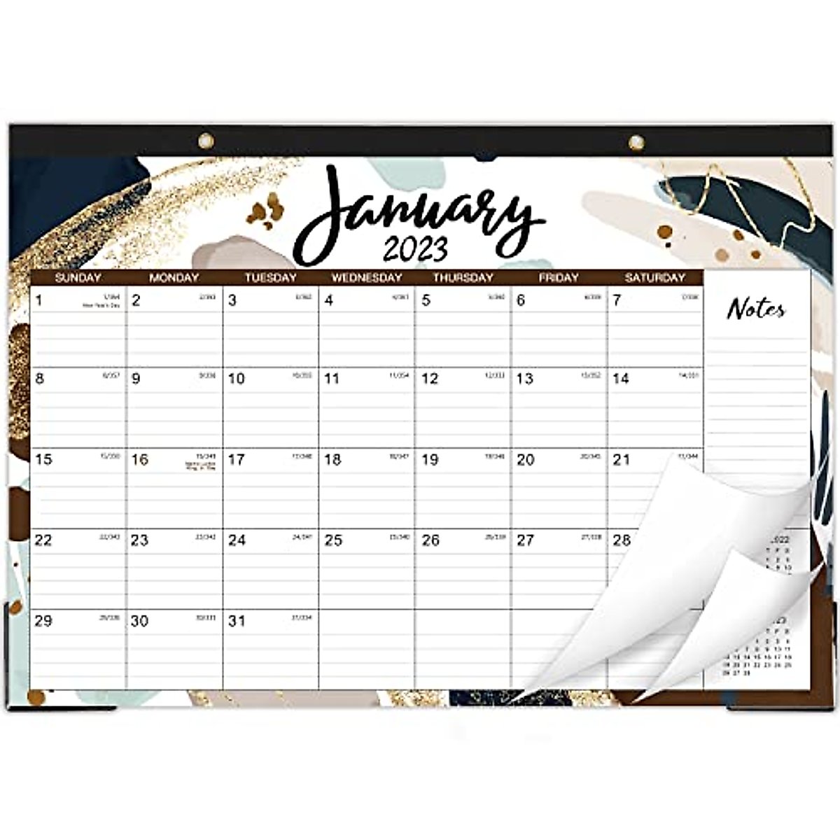 2023-2024 Desk Calendar - 18 Months Large Desk Calendar from Jan 2023 - Jun 2024, 17" x 12", Desk Calendar 2023-2024 with 2 Corner Protectors, Ruled Blocks with Julian Dates, Perfect Desk Calendar