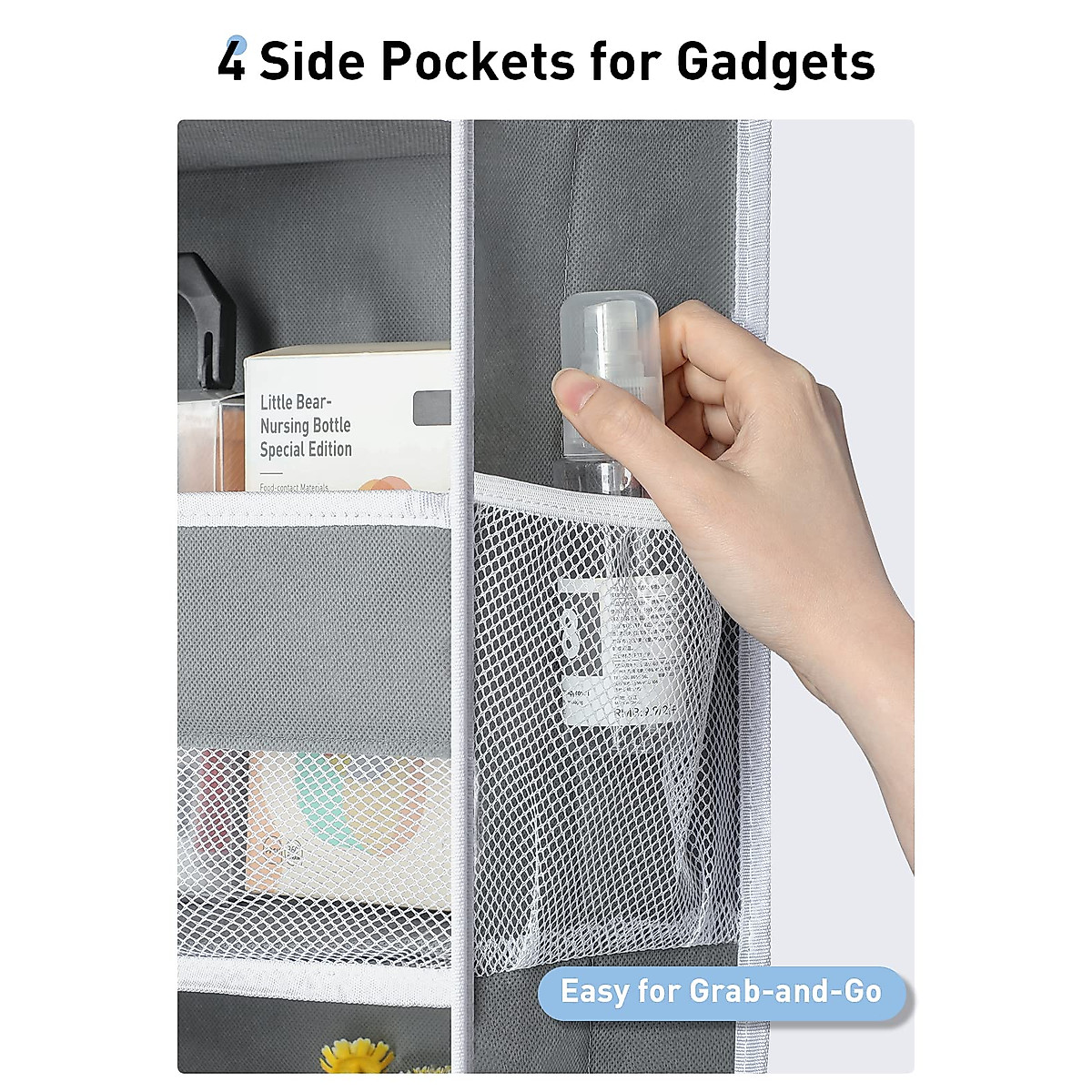 Yecaye 6-Shelf Detachable Over The Door Organizer - Heavy-Duty 44lb Capacity Bathroom Closet Organizers and Storage - Versatile Toy Storage Organizer for Baby Essentials Stuffed Animal Storage