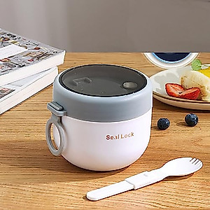 Piscepio Overnight Oat Containers with Lids and Reusable Plastic Spoons,17oz Portable Stainless Steel Yogurt Breakfast On The Go Cups, Cups for Cereal,Milk and fruit Salad Storage Container 3pcs (3)