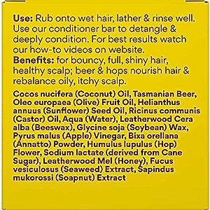 Beauty and the Bees Tasmanian Real Beer & Honey Shampoo Bar - UNSCENTED for Sensitive Skin
