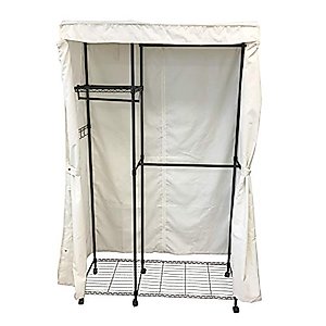 Portable Garment Rolling Rack Cover - Protect Your Clothes From Dust Keep Your Room Looking Organized 48"Wx18"Dx72"H (Cover Only)