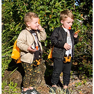 Adventure Kidz - Outdoor Exploration Kit, Children’s Toy Binoculars with Case, Flashlight, Compass, Whistle, Magnifying Glass, Backpack. Great Gift Set for Camping, Hiking, STEM, Pretend Play.
