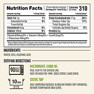 Annie Chun's - Cooked White Sticky Rice: Instant, Microwaveable, Gluten Free, Vegan, Low Fat and Delicious, 7.4 Oz (Pack of 6)