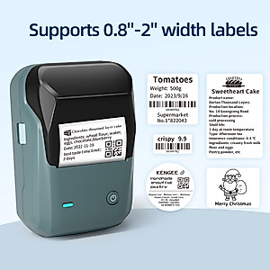 Label Makers - B1 Thermal Label Printer, 2 Inch Portable Bluetooth Label Maker with Tape Easy to Use for Office, Home, Barcode, Business, Clothing, Address, Mailing, Compatible with iOS & Android