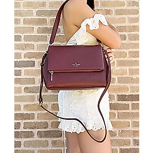 Kate Spade Leila Medium Pebbled Leather Flap Shoulder Bag In Cherrywood