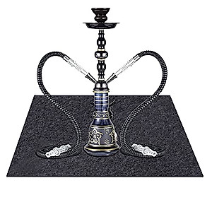 Delooant Under the Hookah Set Mat, Soft Felt Fabric, Absorbing Oil Pads, Reusable Durable Washable Floor Mat Protect Decks, Patios, Grease Splatters(Hookah Mat:24inches x 30inches), grey
