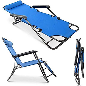 Teekland Folding Camping Reclining Chairs,Portable Zero Gravity Chair,Outdoor Lounge Chairs, Patio Outdoor Pool Beach Lawn Recliner