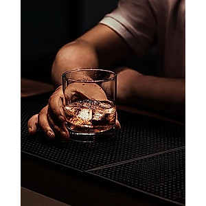 LUXU Whiskey Glasses-Premium 11 OZ Scotch Glasses Set of 6 /Old Fashioned Whiskey Glasses/Perfect Scotch Bourbon Whiskey Tumblers/Style Glassware for Bourbon/Rum glasses/Bar whiskey glasses,Clear