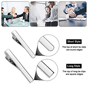 8 Pack Tie Clip for Men Roctee Tie Bar Clip Set Formal Business Men's Necktie Clips Shirts Men Slim Tie Pin Clamp, Gold Silver Black, New and Fashion