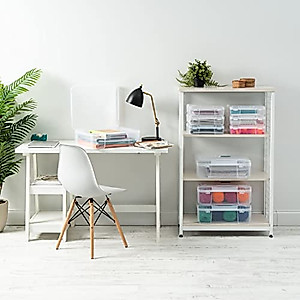 IRIS USA SBC-450 Portable Project Case for 12" x 12" Scrapbooking Paper, 17” X 15”, Clear