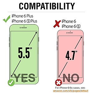 OtterBox Defender Series iPhone 6 Plus Only Case (5.5" Version), Retail Packaging, Neon Rose (Whisper White/Blaze Pink)