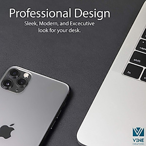 Vine Creations Leather Desk Mat Large 44" x 22", Desk Protector Mat, PU Leather Desk Pad, Large Mouse Pad, Desk Blotter, Desk Pads on Top of Desks, Desk Matt for Desktop, Office Desk Mat (Black)