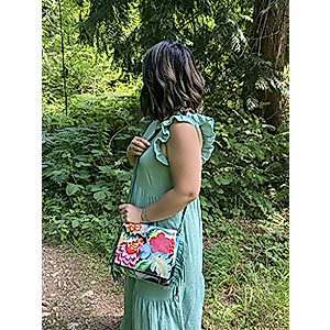Anna by Anuschka Women's Genuine Leather Flap-Over Cross Body | Hand Painted Original Artwork | Whimsical Garden