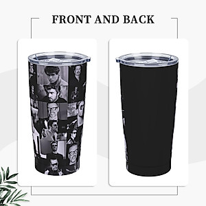 DFAGGQL George Music Michael Stainless Steel Insulated Tumbler Coffee Mug Water Cup Vacuum Bottle with Straw and Lid 20 oz