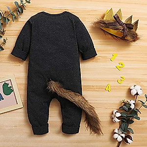 Baby Boy 1st Birthday Outfit Boy First Birthday Romper Wild One Birthday Outfits Boy (Dark Gray-Wild One Long, 12-18 Months)
