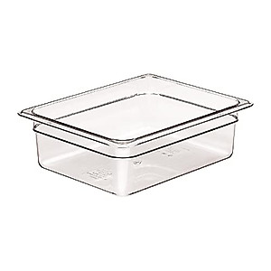 Camwear Food Pan, Plastic, 1/2 Size, 4'' Deep, Polycarbonate, Clear
