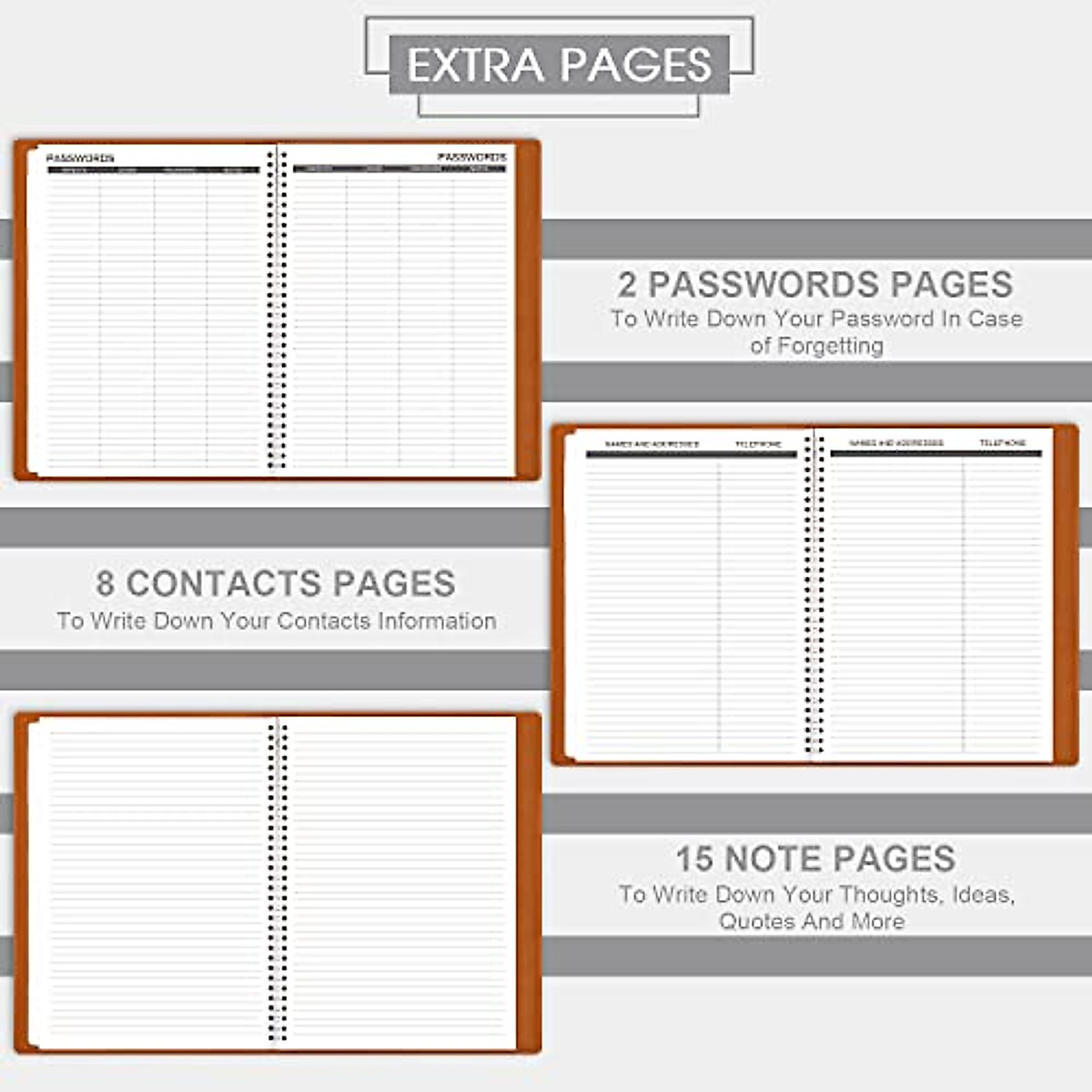 2023-2024 Monthly Planner - 18 Months Calendar/Planner with Faux Leather, 8.86" x 11.4", Jul.2023 - Dec.2024, 15 Notes Pages, Strong Twin - Wire Binding, Pocket, Monthly Tabs, Perfect Organizer