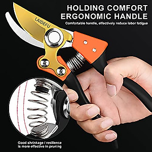 Garden Shears, Pruning Shears for Gardening Heavy Duty with Rust Proof Stainless Steel Blades, Garden Clippers Best Hand Pruners Ergonomic Gardening Tools