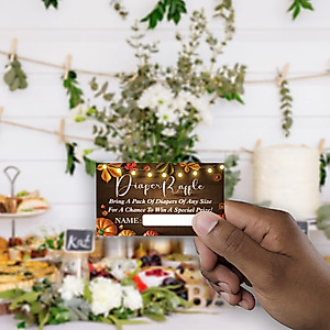 Tesedupoole Baby Shower Diaper Raffle Sign, 50 Guessing Cards, Multicolor, 5x7 Inches