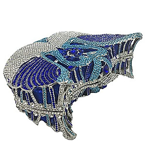 FLO-MOTOR Women Swan Clutch Crystal Evening Bags Wedding Party Dinner Ladies Rhinestone Minaudiere Handbag