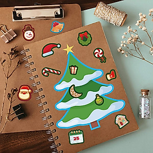 MISS FANTASY Christmas Crafts for Kids Toddlers, 30 Sheets Make a Tree Stickers,Christmas Activities for Kids Christmas Gifts for Kids Christmas Goodie Bag Stuffers Xmas Party Favors for Toddler Kids