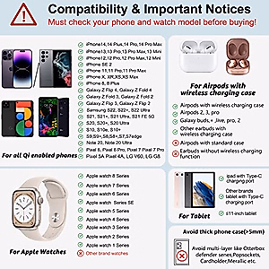 Wireless Charger 4 in 1 for Apple Wireless Charger for iPhone 14 Pro Max/13/12/11, AirPods Pro, iPad Stand, Watch Charger for iWatch Series 8/7/6/SE, Wireless Charging Station for Multiple Devices