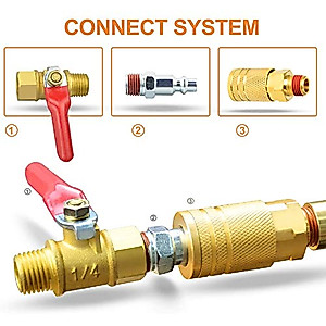 GASHER 12PCS 1/4-Inch Brass Male Industrial Coupler,1/4 Inch NPT Male Threads Size, Quick Connect Air Coupler
