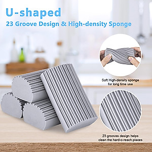 YFUIF 4 Pack Damp Clean Duster Sponge, Magic Sponge Eraser for Household Cleaning, Reusable Dusters Cleaning Supplies for Housekeeping, Dish, Blinds, Glass, Baseboards,Window Track Grooves and Faucets