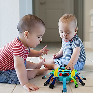 beetoy Sensory Buckle Pillow Zipper Toys for Toddlers 1-3, Toddler Travel Toys for Plane Keep Baby Busy Toys for Autistic Kids - Develop Fine Motor and Problem-Solving Skills