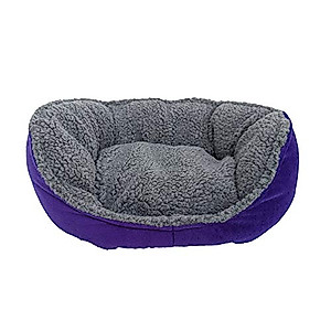 PAWSINSIDE Guinea Pig Warm Fleece Bed Small Animal Winter Cuddle Mat Bed for Ferret Rat Hedgehog Chinchilla (Purple)