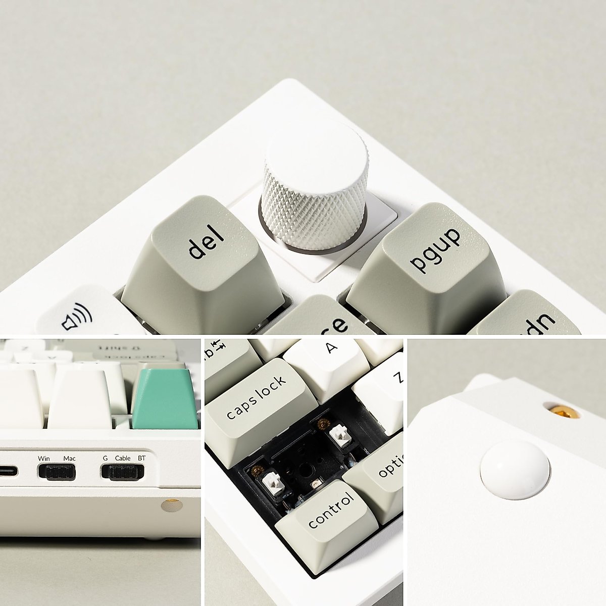 Keychron Q1 Max RGB QMK/VIA Custom Mechanical Keyboard, Full Metal Programmable Knob 2.4 GHz/Bluetooth/Wired Keyboard with Hot-Swappable Gateron Jupiter Red Switch for Mac Windows Linux - White