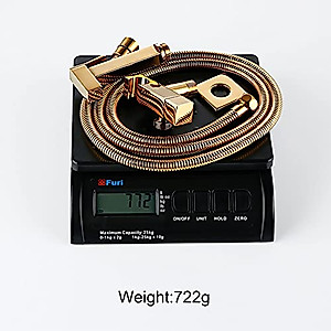 MINJING Bidet Sprayer for Toilet, Baby Cloth Diaper Sprayer, Brass Handheld Bidet Attachment for Personal Hygiene, Pet Shower, Wall Mount Bidet Faucet Gold