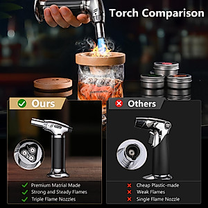 Cocktail Smoker Kit with Torch, Keten Whiskey/Bourbon/Old Fashioned Cocktail Kit with 4 Flavors Wood Chips, Drink Smoker and Whiskey Gifts for Men-Father, Friend and Loved(No Butane)
