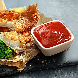 50 Pieces Ceramic Dipping Bowl Set, 1.5 oz White Soy Sauce Dish for Sauces Condiments Sushi Vinegar BBQ Party Dinner Serving Bowls Set, Oven Safe