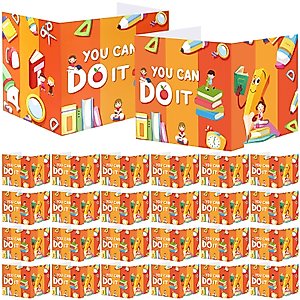 48 Pack Privacy Boards for Students Classroom Shields Cardboard Desk Dividers Trifold Test Privacy Folders Desk Partition Panel with Motivational Messages for Home School Supplies (Classic Style)
