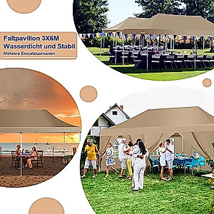 COBIZI 10x20 Pop Up Canopy Tent with 6 Removable Sidewalls, Easy Up Commercial Canopy, Waterproof and UV50+ Gazebo with Portable Bag, Adjustable Leg Heights,Party Tents for Parties