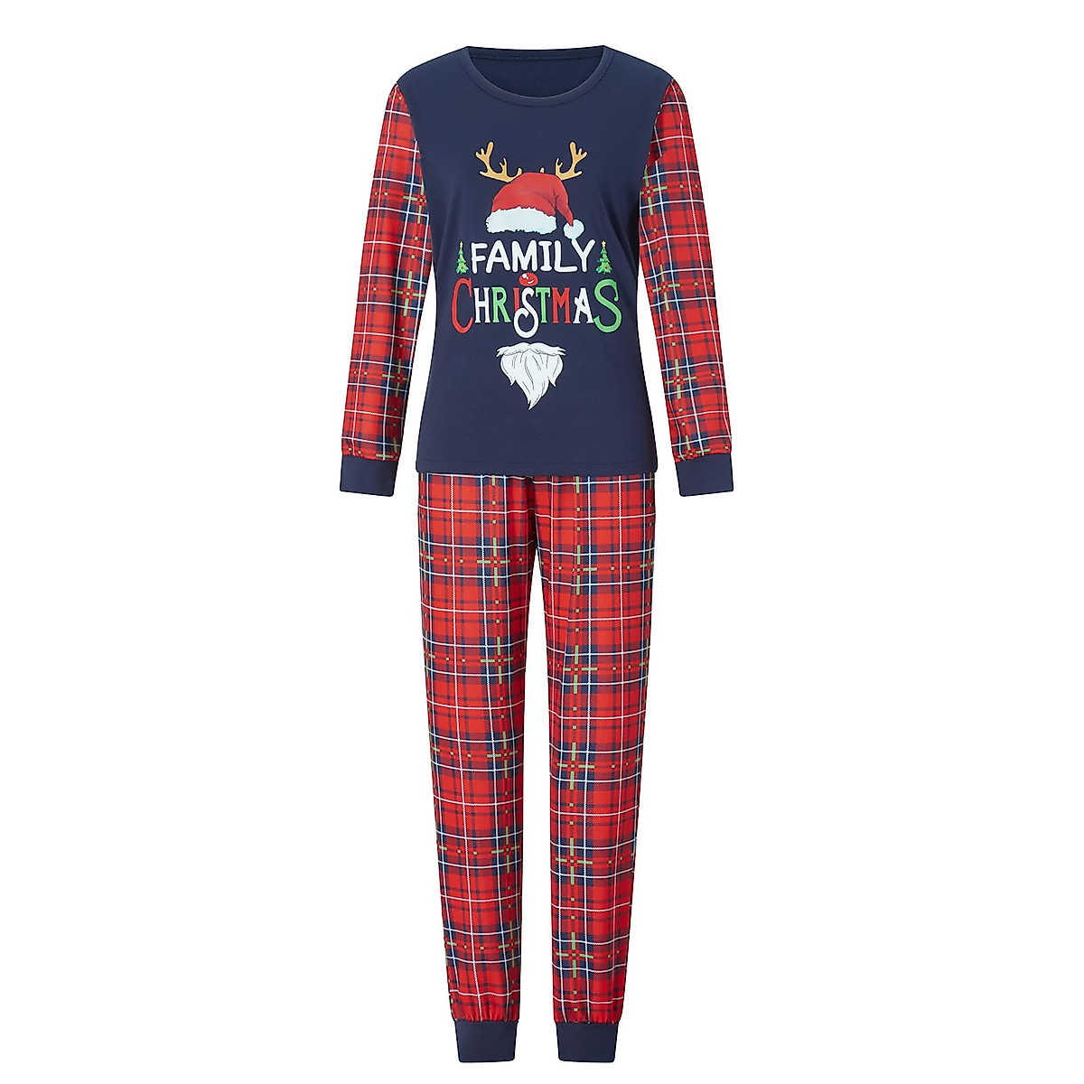 Wobame Christmas Family Pajamas Family Matching Sleepwear Xmas Long Sleeve Jammies Matching Holiday Pajamas(#n-20, Kids, 4 Years)