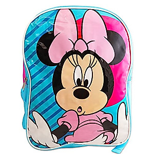 Fast Forward Minnie Mouse Backpack for Girls 4-6 - Bundle with Minnie Mouse Backpack with Water Bottle, Stickers, More | Minnie School Backpack