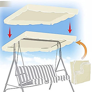 Canopy Swing Top Replacement 2 Seater, Outdoor Glider Canopy, Outdoor Patio Swing Canopy Replacement Top Cover for 2/3-Seater-Swing Chair All Weather Protection Porch Swings