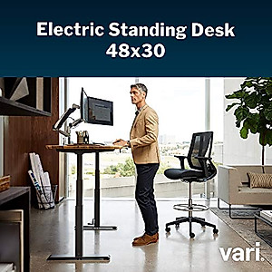 Vari Electric Standing Desk 48" x 30" (VariDesk) - Electric Height Adjustable Desk - Standing Desk for Office or Home - Adjustable Standing Desk - Powerful Dual Motor Sit Stand Desk - Reclaimed Wood