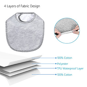 Hakochia Baby Bibs Super Soft and Absorbent Cotton 4-Layer Unisex Baby Bandana Bibs With Adjustable Snaps for Boys Girls Feeding, Teething, Drooling,3-36 Months 10 Pack