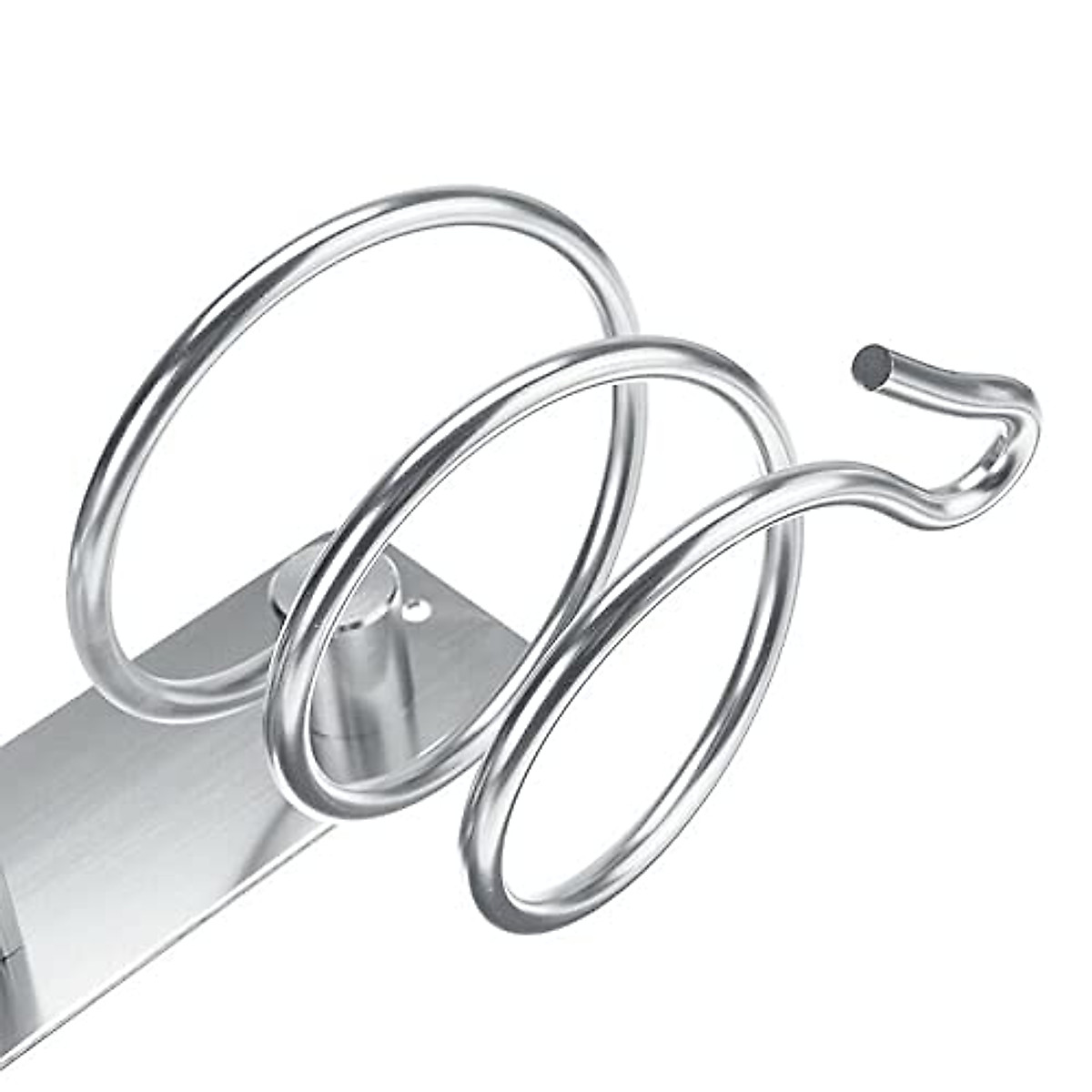 Hair Dryer Holder Wall Mount,Blow Dryer Organizer Wall Mounted Flat Irons,Curling Wands Save Space & Easy to Install Multi-Functional Hair Dryer Rack for Bedroom & Bathroom (Aluminum, siliver)